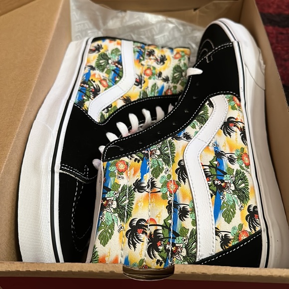 Vans | Shoes | Vans Sk8 Hi Aloha Black True White | Poshmark